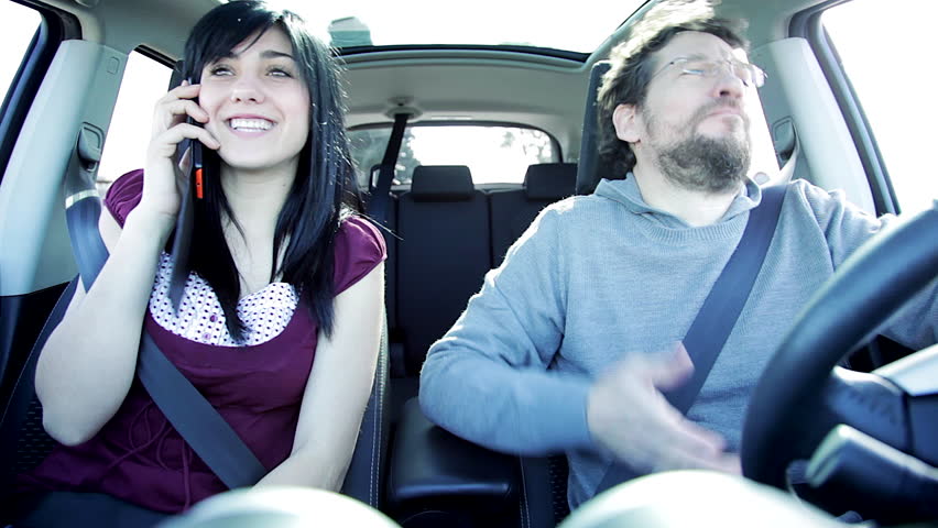 Man Singing And Dancing Happy Driving Car In City Stock Footage Video