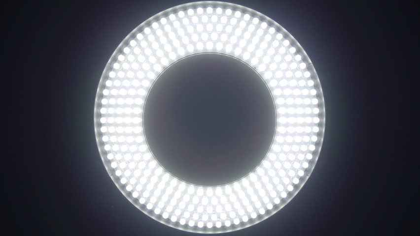 Circle Led Lights With Different Versions Of The Glow On Black ...