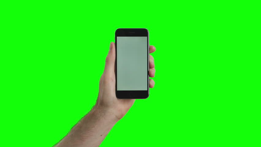 Hand Holding The New Smartphone On Green Screen. Extremely High Quality ...