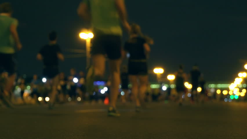 Night City Run, Crowd Runners Stock Footage Video (100% Royalty-free ...