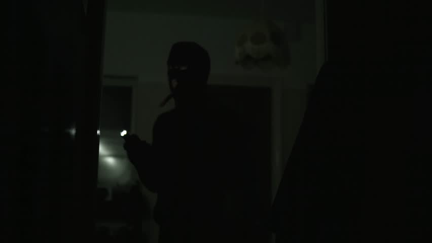 Burglar at Night Sneaking Around Stock Footage Video (100% Royalty-free ...