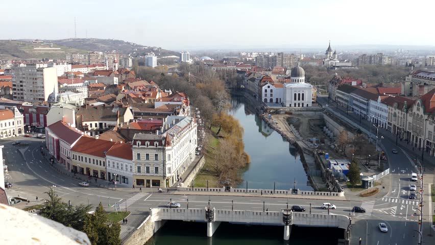 ORADEA, ROMANIA - JANUARY 27, 2018: Aerial View From The City Hall ...