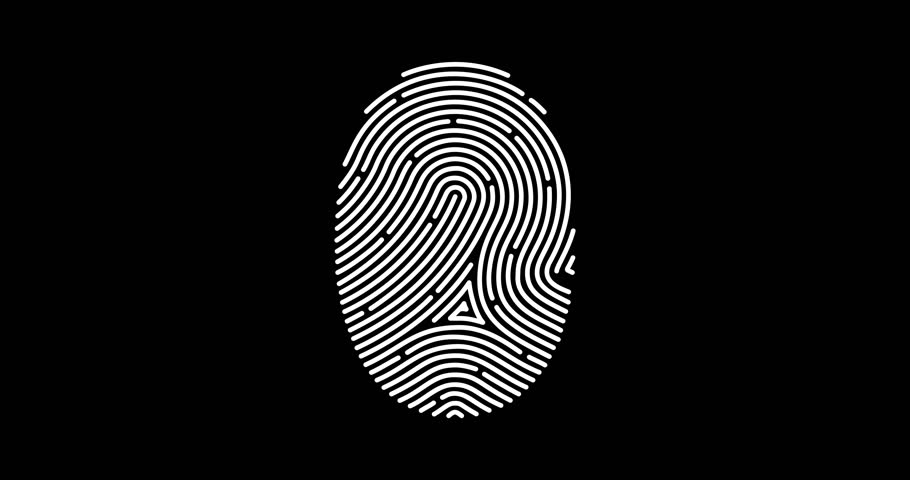Animation of Fingerprint Black and Stock Footage Video (100% Royalty ...