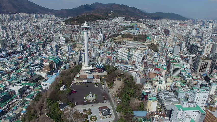Early Spring of Busan Tower, Stock Footage Video (100% Royalty-free ...