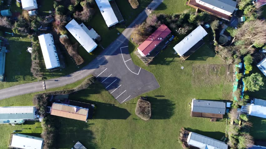Aerial Bird View Of Campsite Or Camping Pitch Place Used For Overnight ...