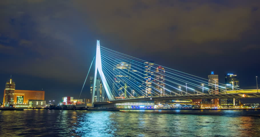 Night Time Cityscape of Rotterdam, Netherlands image - Free stock photo ...