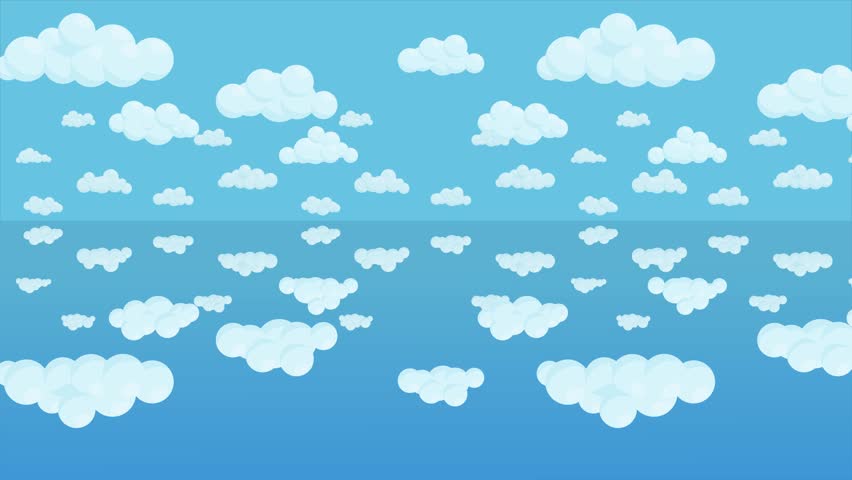 Animated Mirrored Cloudy Sky Background. Stock Footage Video (100% ...