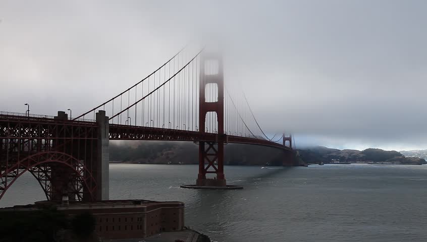 Golden Gate Bridge in the Mist in San Francisco, California image ...