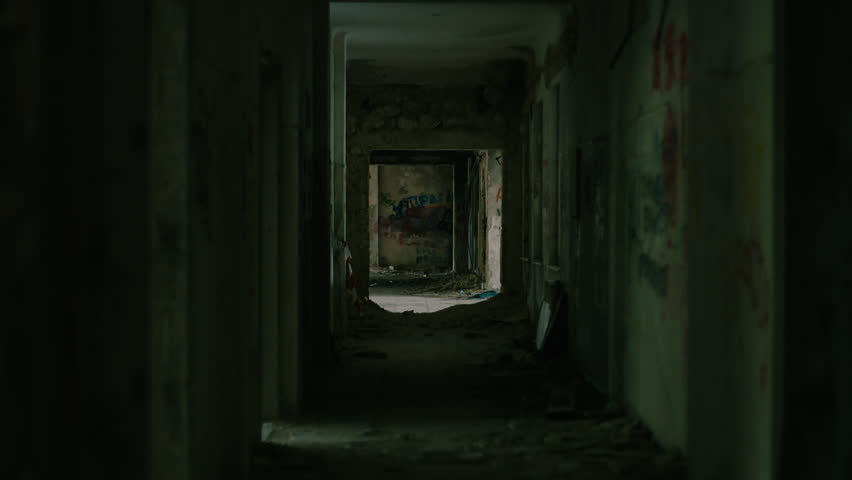 Hotel Hallway Time Lapse Shot. Scary Shot Good For Chase Scene. Stock ...