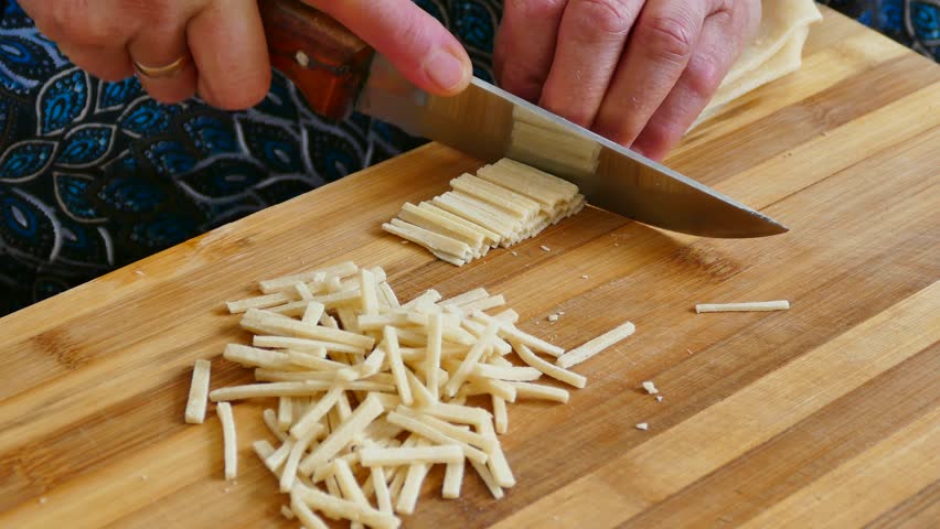 Finely Cut Noodle Pulp. Natural Stock Footage Video (100% Royalty-free ...