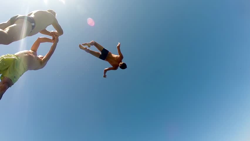 High Water Jumping Backflip, Slow Stock Footage Video (100% Royalty ...