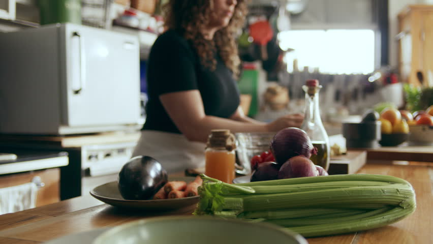 Cook Prepping Vegetables in a Stock Footage Video (100% Royalty-free ...