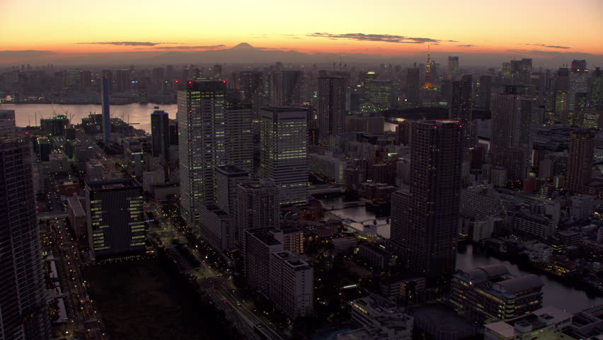 Red Skies over the cityscape in Tokyo, Japan image - Free stock photo ...