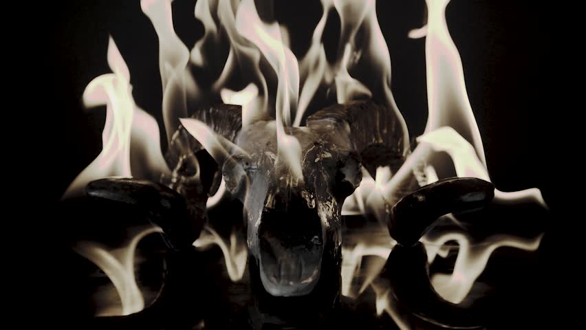 Rams Head On Fire Stock Footage Video (100% Royalty-free) 1023721576 ...