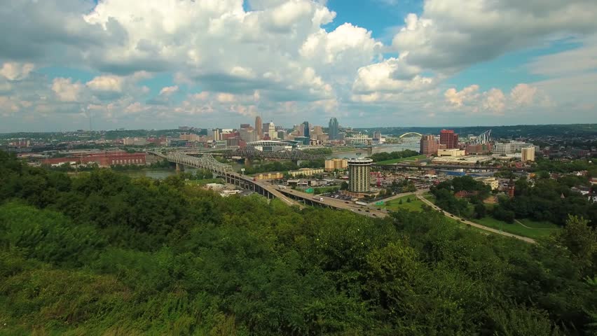 Bridge to Cincinnati over the river in Ohio image - Free stock photo ...