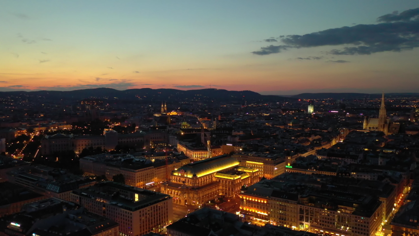 Lights, streets, and buildings in Vienna, Austria image - Free stock ...