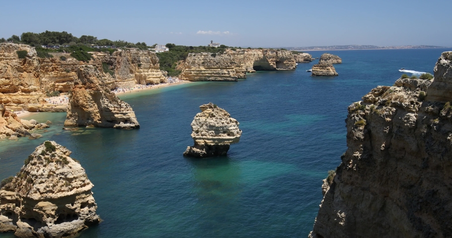 Landscape of the shoreline and rocks and water in Portugal image - Free ...