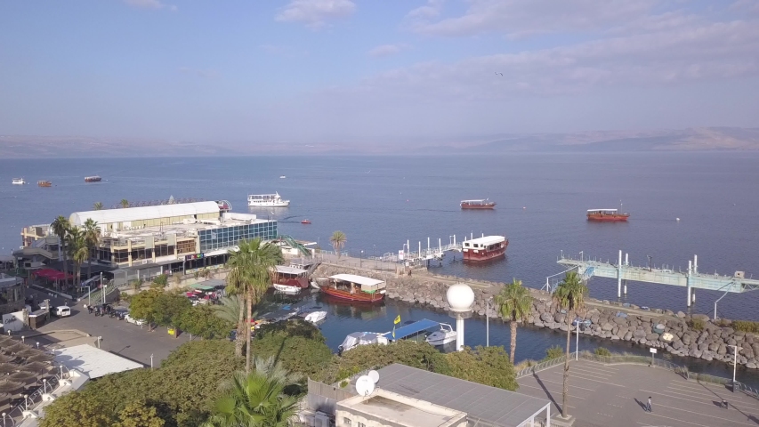 Landscape and water at the Sea of Galilee, Israel image - Free stock ...