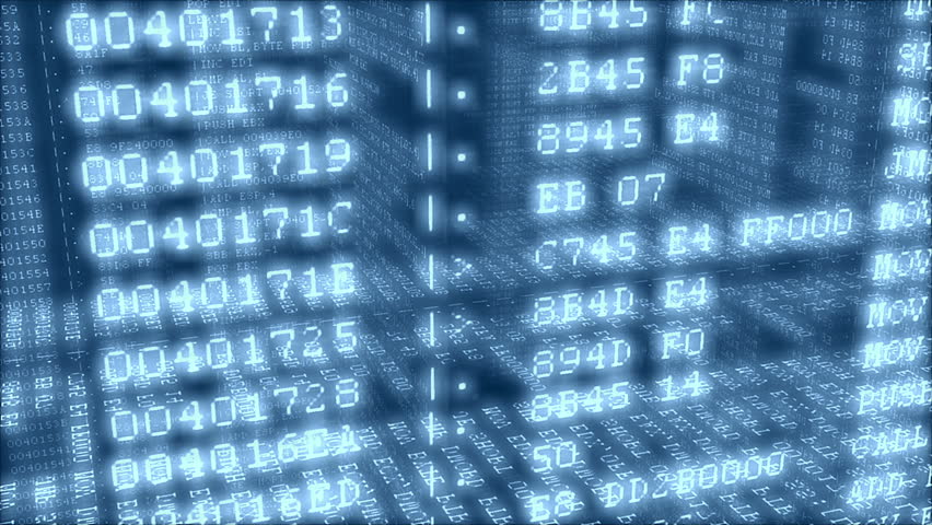 Computer Program Code Running In A Virtual Space Loopable 360 Blue 3376