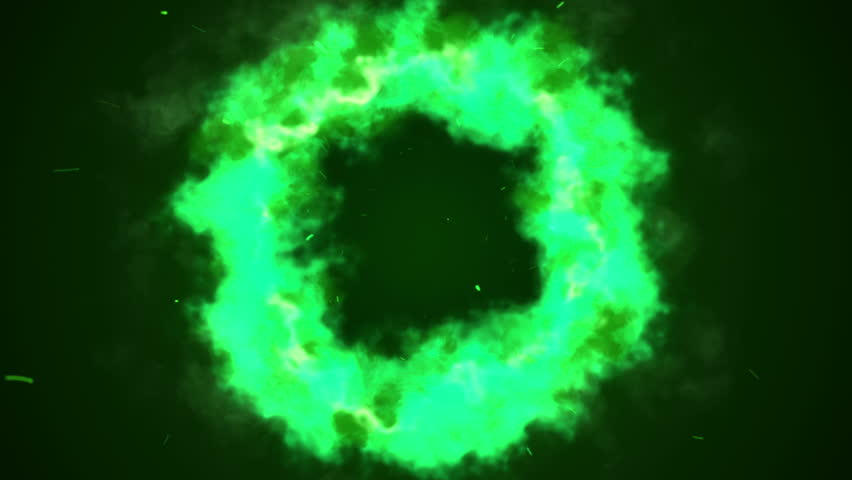 Animation Of Explosion Fire Ring With Flying Particles. Animation Of ...