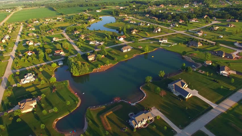 Beautiful Affluent Suburb in Beautiful Stock Footage Video (100% ...