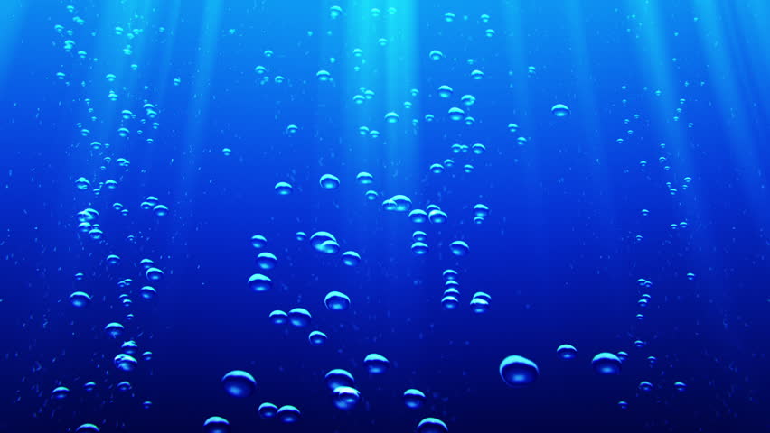 Blue Under Water Ocean Bubbles Loop Animation - 4K Resolution Ultra HD ...