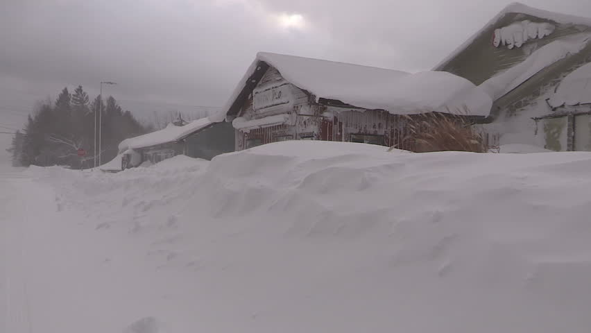 Sauble Beach, Ontario, Canada January 2015 Blizzard Snowstorm Stranded ...