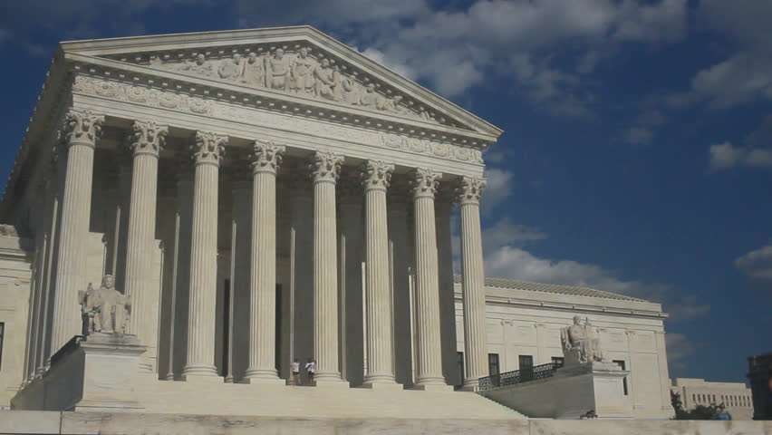 View Of The Columns And Steps At The Front Entrance To The U.S. Supreme ...