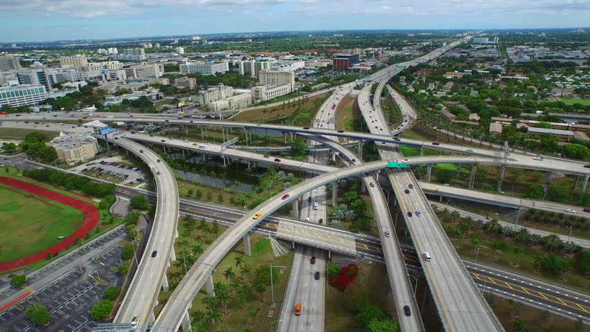 Aerial Video Of The Golden Glades Interchange Stock Footage Video ...