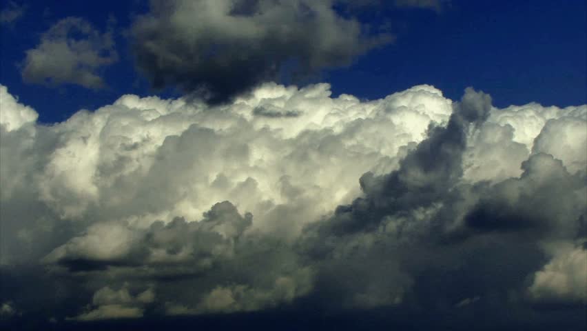 Time Lapse, Fast Moving Dark, Storm Clouds Sweep Across Sky As Sun ...