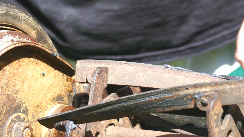 Old Style Antique Lawnmower Blades Stock Footage Video (100% Royalty ...