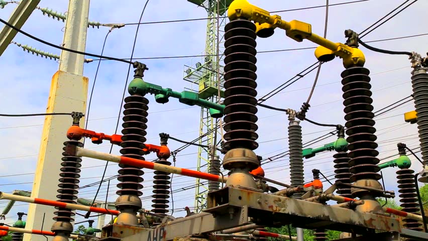 Earthing Connector In High Voltage Electrical Switchgear Stock Footage ...