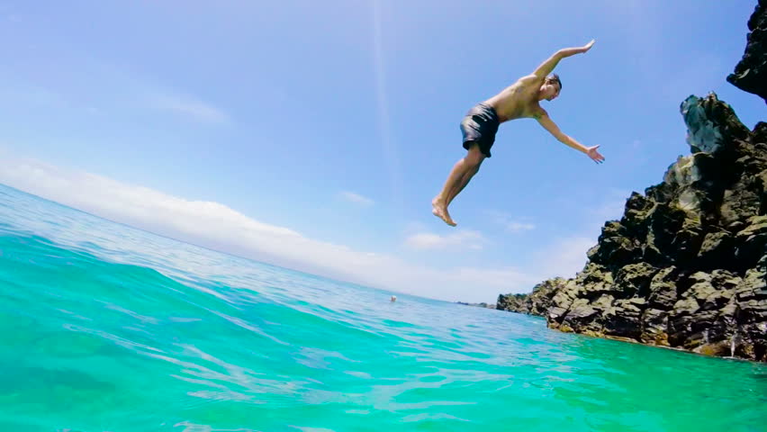 High Water Jumping Backflip, Slow Motion Stock Footage Video 10185986 ...