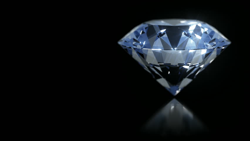 Beautiful Diamond Close-Up With Matte In Looped Animation. HD 1080 ...