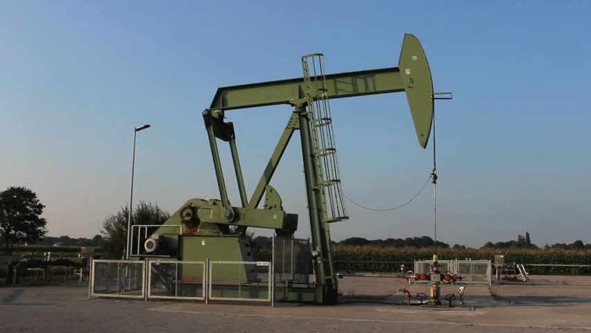 Pump Jack In Dutch Landscape, Sizzling Air. The Area Is Home Of The ...