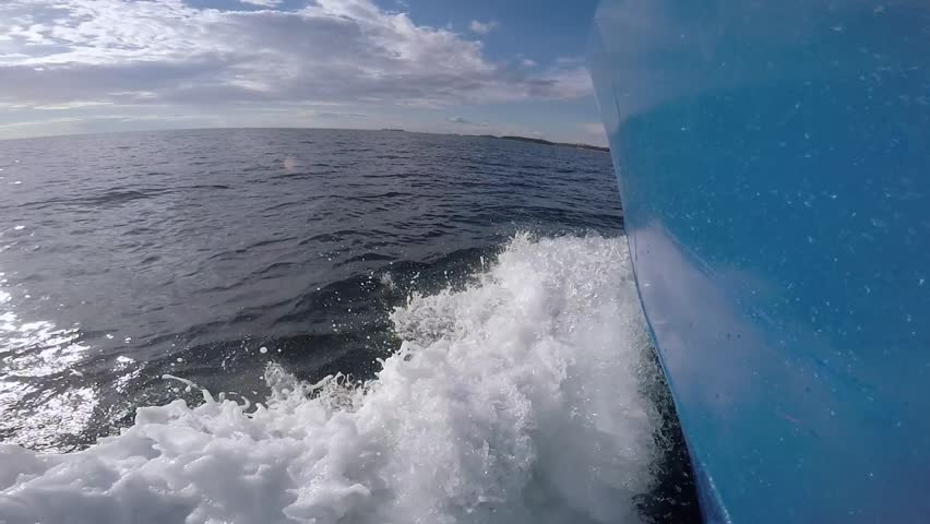 Boat Cutting Through the Waves. Stock Footage Video (100% Royalty-free ...