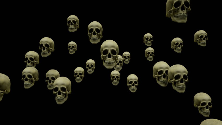 Flying Skulls + Alpha Layer Stock Footage Video (100% Royalty-free ...