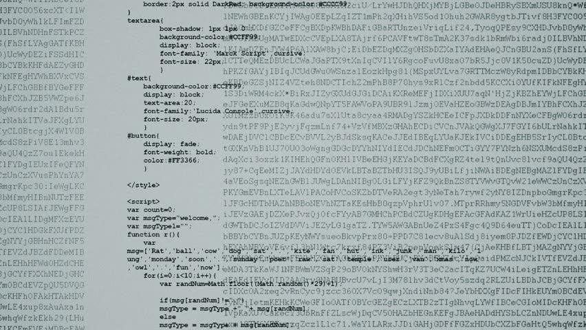 Screen With Fast Changing Blinking And Scrolling Binary Codes Words ...