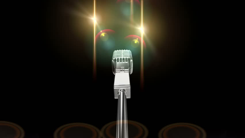 Stock video of animated 3d microphone with horizontal flares. | 1204576 ...
