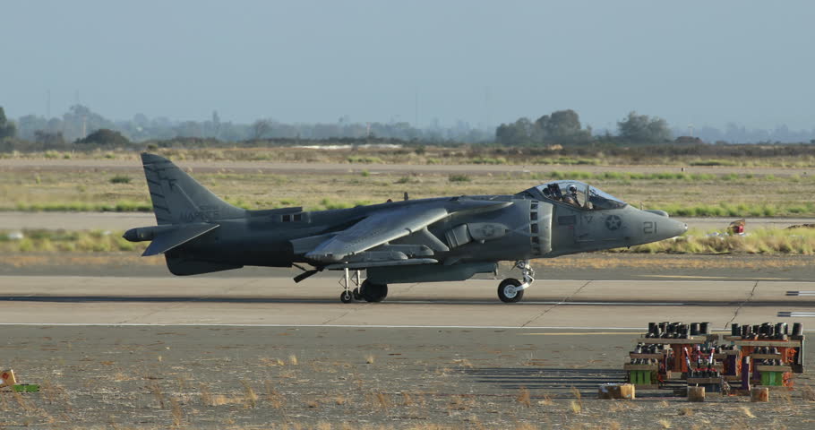 Hawker Harrier Jump Jet Hovers In Mid Air. Stock Footage Video 3740924 ...