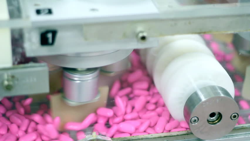 Pharmaceutical Drug Production. Production Line For Tablet (pill ...