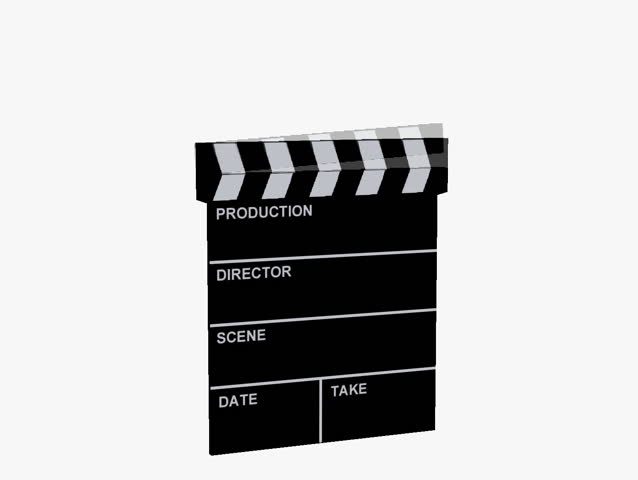 Stock video of animated film clapboard on white background | 123136 ...