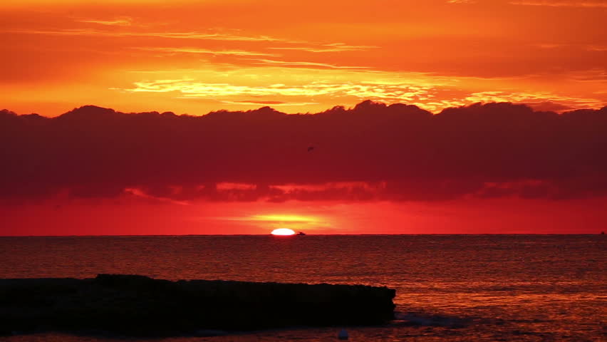 Stock Video Clip of red sunrise, and the sun rises at | Shutterstock