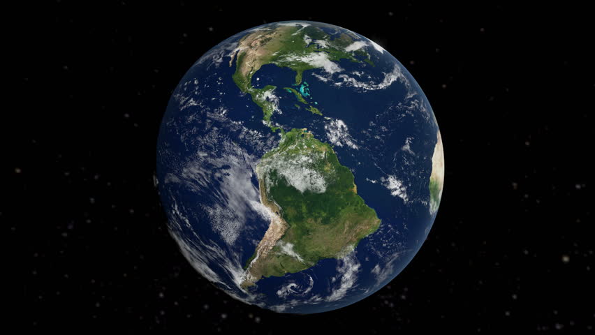 Realistic Earth Slowly Rotating Around Its Axis (loop Able). Stock ...