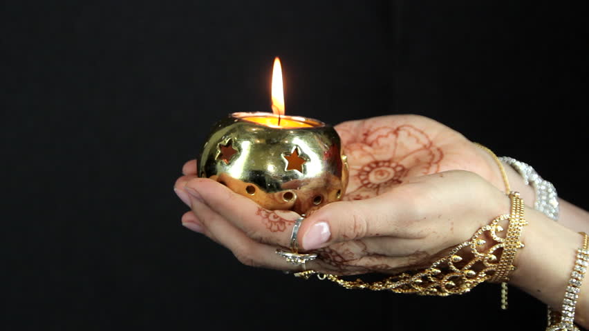 Deepak Candle in the Hands Stock Footage Video (100% Royalty-free ...