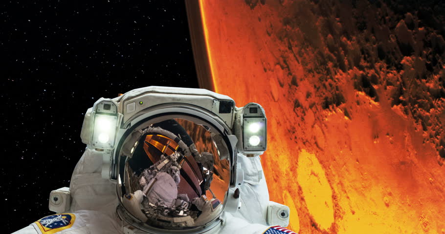 Astronaut Spacewalk Hurricane On Mars Stock Footage Video (100% Royalty ...