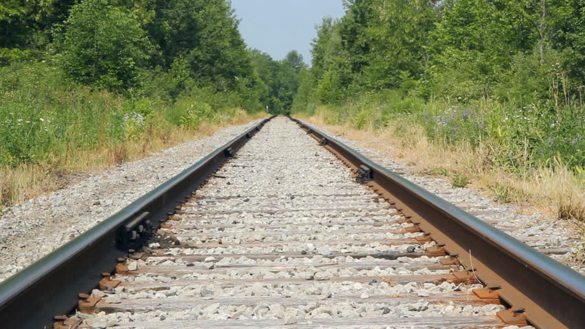 Train Tracks. View from Ground Stock Footage Video (100% Royalty-free ...