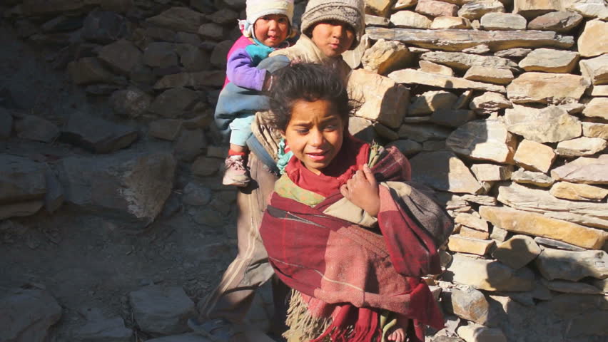 MARPHA, NEPAL - 28TH DECEMBER, 2013: Street Scene In The Village Of ...