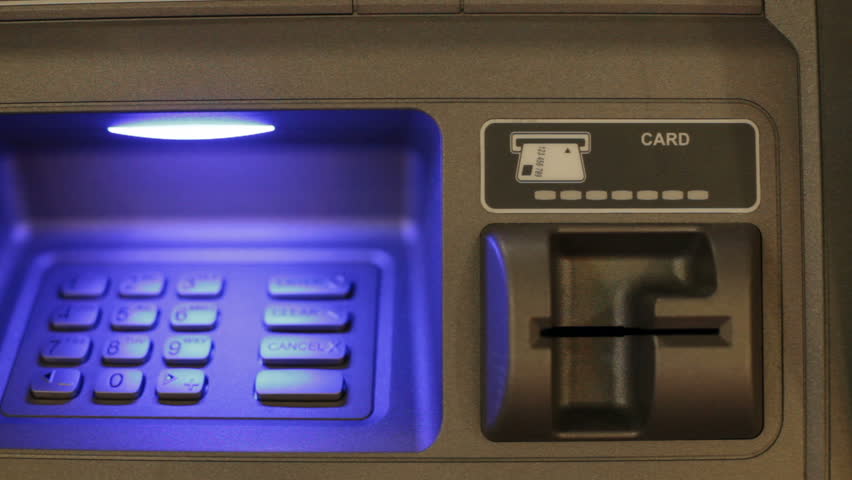 Stock video of card light flashing on atm | 1282756 | Shutterstock