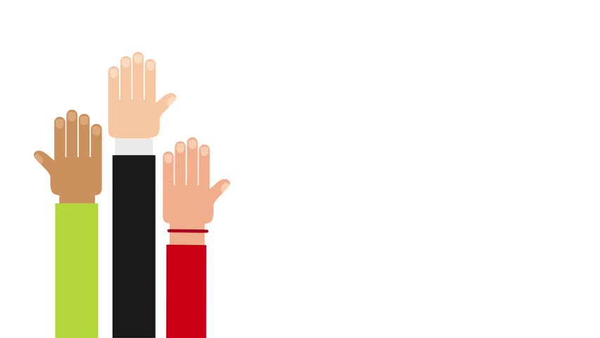 Hands Raised Design, Video Animation Stock Footage Video (100% Royalty ...